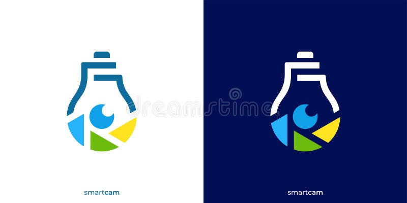 Simple Smart Camera Logo. Lightbulb and Lens Camera Icon Graphic Stock ...