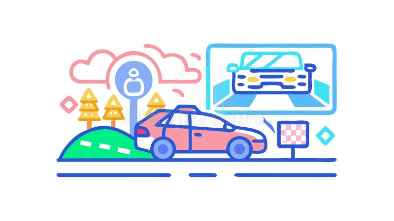 Smart Car with App Control, Illustrating Autonomous Driving and Tech ...