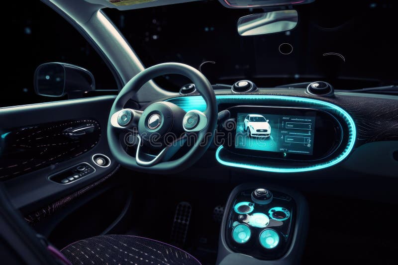 Smart Car, with Data on Speed, Location and Other Key Metrics Displayed ...