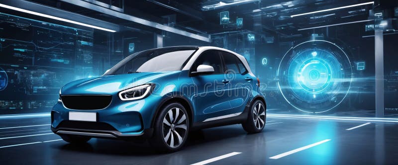 Smart Car Featuring Various Connected Devices and Appliances Stock ...