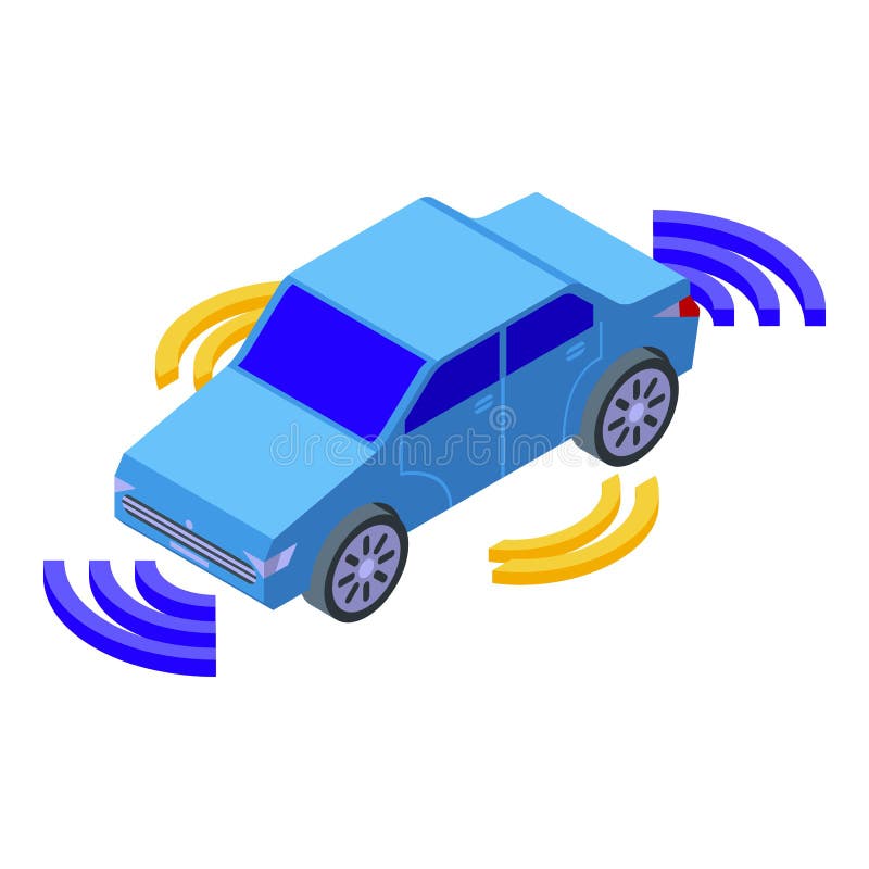Smart Car Icon Isometric Vector. Drive Sensor Stock Vector ...