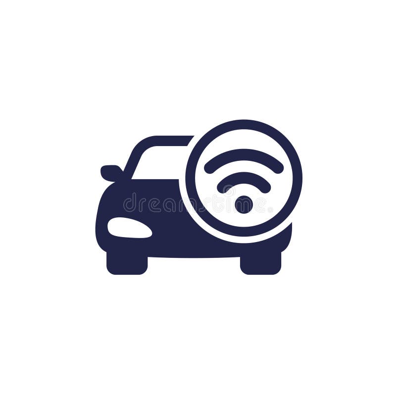 Smart car icon on white stock vector. Illustration of auto - 349159869
