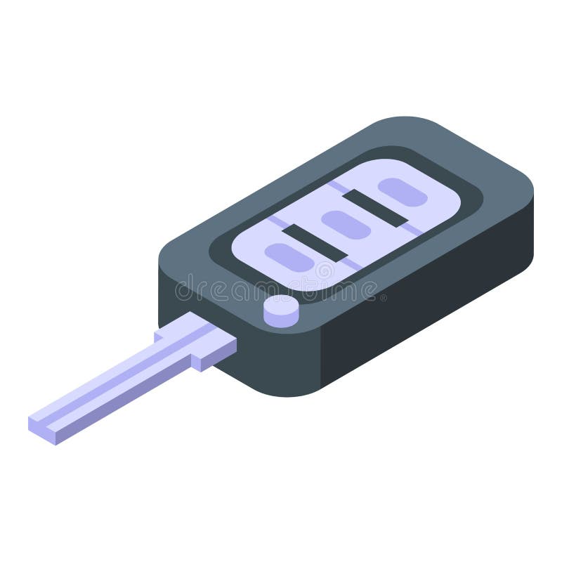 Smart Car Key Button Icon, Isometric Style Stock Vector - Illustration ...