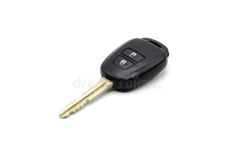 Smart Car Key with Remote Control Isolated on White Stock Photo - Image ...