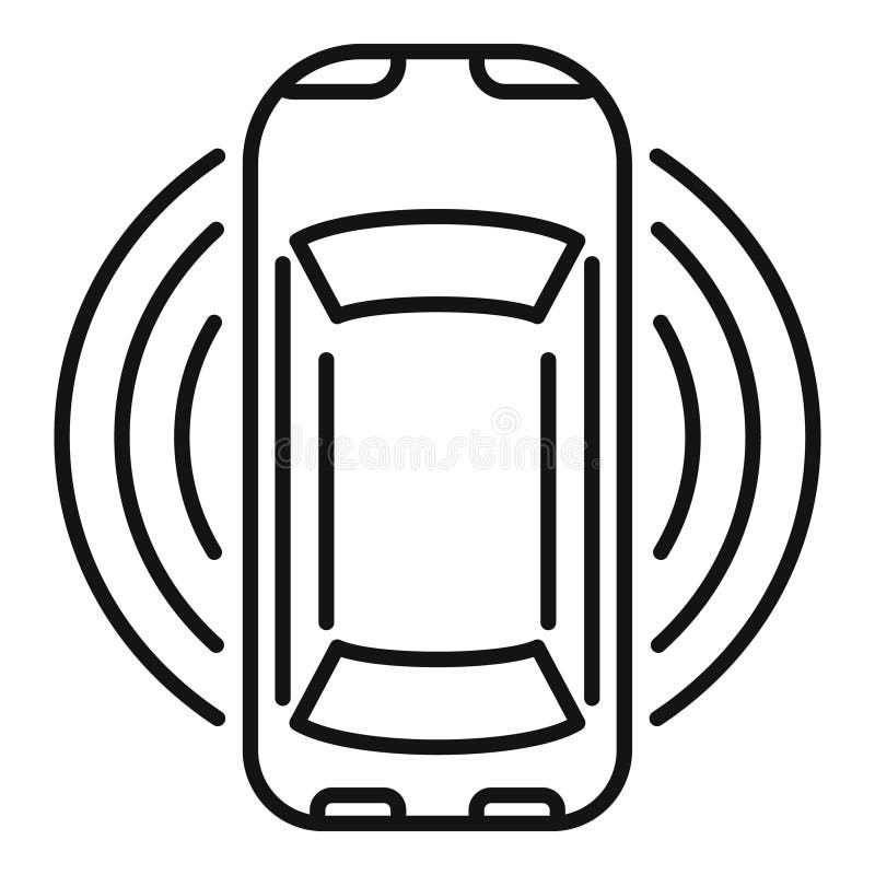 Smart Car Parking Assist System Icon Using Sensors Stock Illustration ...