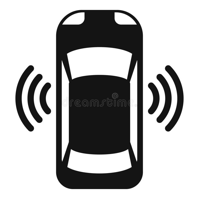 Smart Car Parking Sensor Icon Showing Autonomous Vehicle Using Radar ...