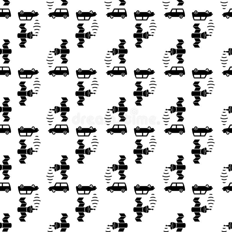 Smart Car Satellite Connection Pattern Seamless Vector Stock Vector ...