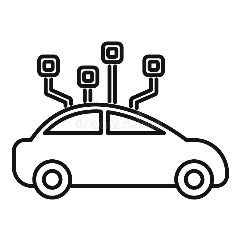 Smart Car Using Sensor Network for Self Driving Stock Vector ...