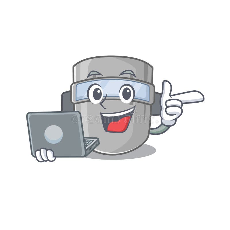 A Welding Mask Cartoon Design Style Succeed Playing Juggling Stock ...