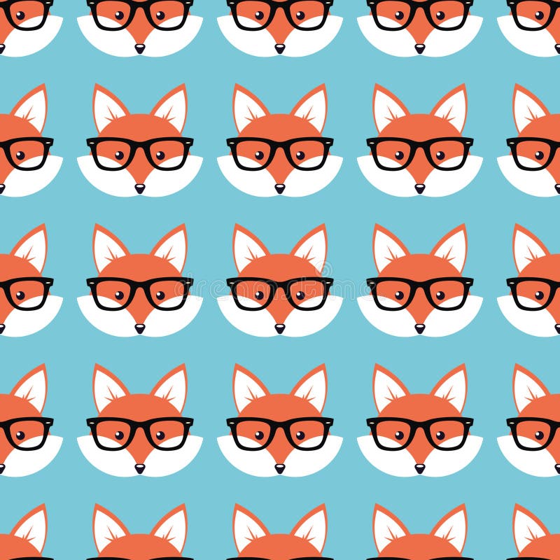 Smart cartoon foxes stock vector. Illustration of graphic - 97131188