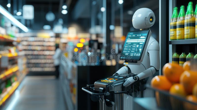 Smart Cashier Modern Supermarket Utilizing Ai Technology Automated ...