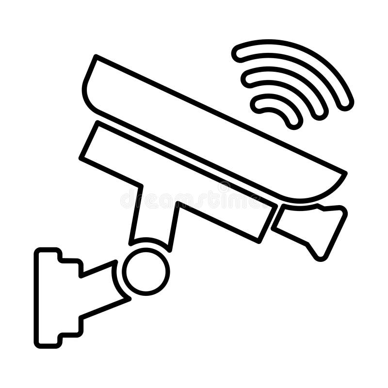 Smart CCTV Camera Icon in Outline Style Stock Vector - Illustration of ...
