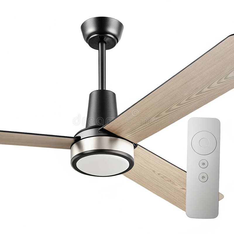 Smart Ceiling Fan with Voice Control Features Stock Illustration ...