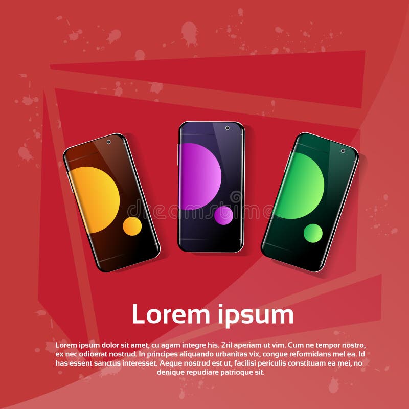 Smart Cell Phone Colorful Set Stock Vector - Illustration of digital ...