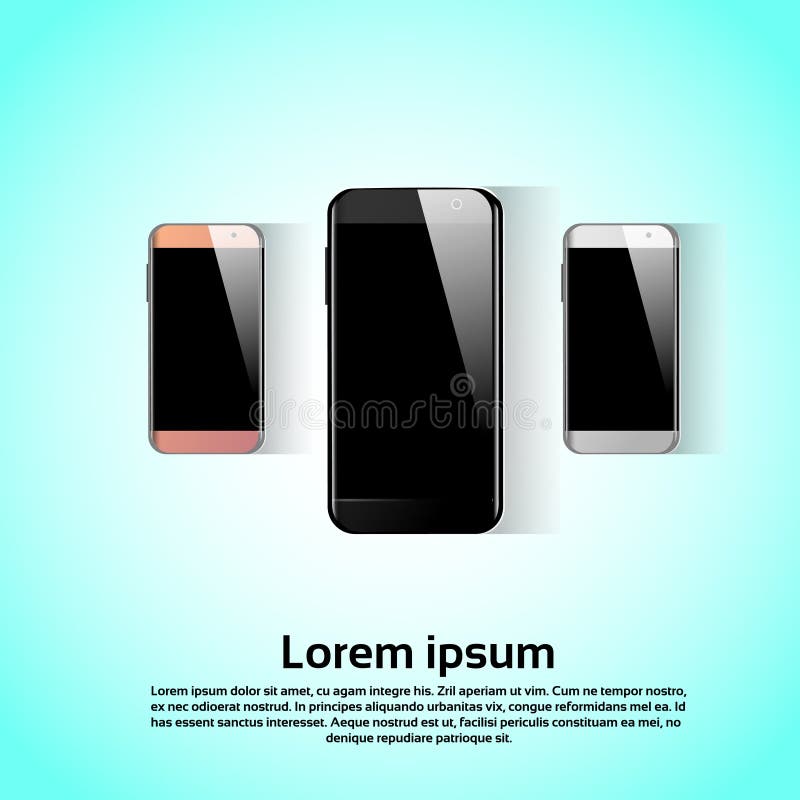 Smart Cell Phone Colorful Set Stock Vector - Illustration of ...