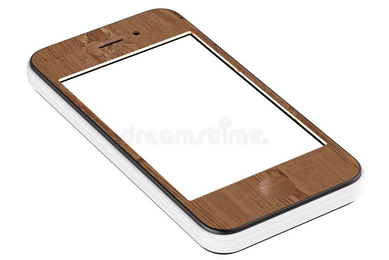 Smart Cell Touchscreen Phone Stylized in Paper Stock Illustration ...