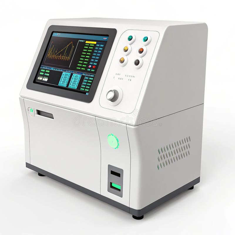 Smart Chemical Analyzer with Glowing Screen Stock Illustration ...