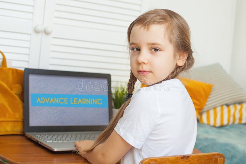Smart Child Girl Learning at Home Stock Image - Image of ideas, advance ...