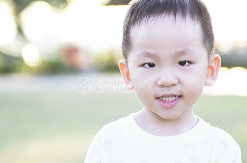 Smart child looking ahead stock photo. Image of green - 55119994