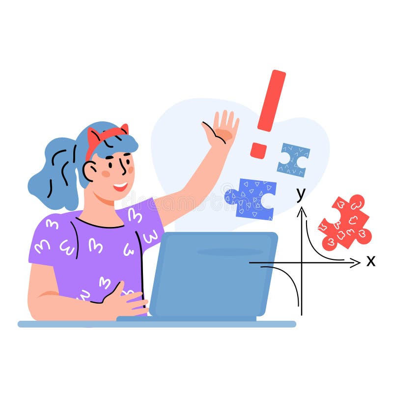 Cartoon Smart Girl Laptop Stock Illustrations – 1,593 Cartoon Smart ...