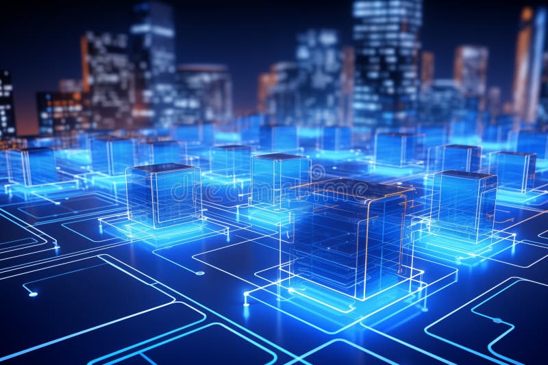 Smart Chip Processor with Buildings. by Generative Ai Stock ...