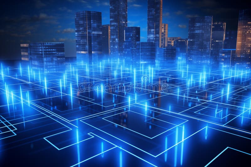 Smart Chip Processor with Buildings. by Generative Ai Stock ...