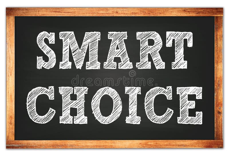 SMART CHOICE Words on Black Wooden Frame School Blackboard Stock ...