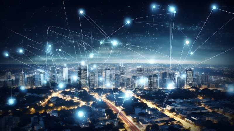 Smart Cities IoT Sensors Connectivity High Contrast One Generative AI ...