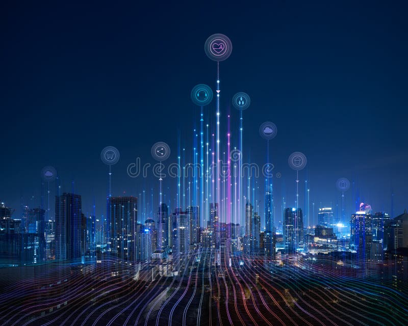 Smart City Big Data Connection Technology Concept Stock Image - Image ...