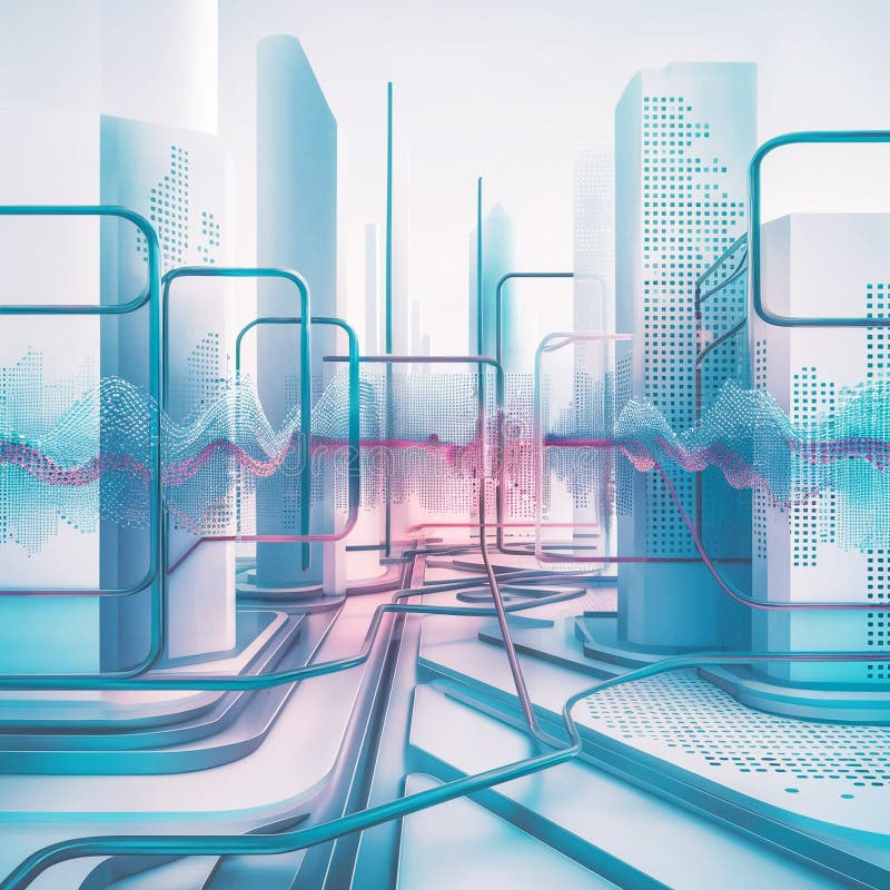 Smart City and Abstract Dot Point Connect with Gradient Line and ... Smart City and Abstract Dot Point Connect with Gradient Line and ...
