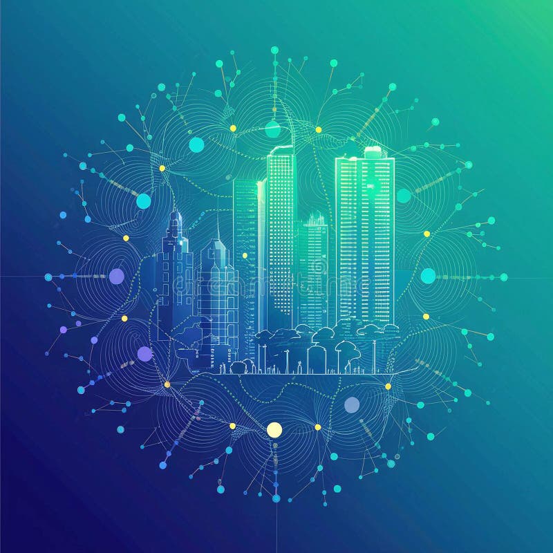 Smart City and Abstract Dot Point Connect with Gradient Line 2 Stock ... Smart City and Abstract Dot Point Connect with Gradient Line 2 Stock ...