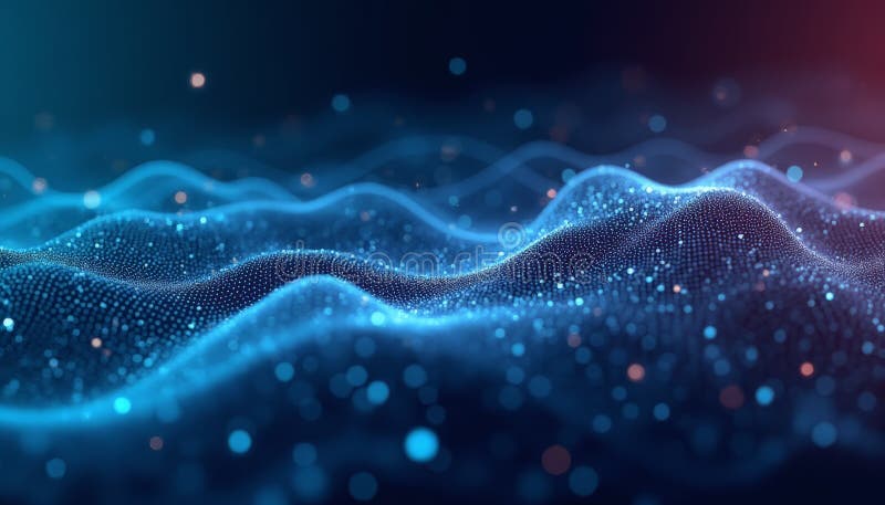 Smart City and Abstract Dot Point Connect with Gradient Wave Line Stock ...