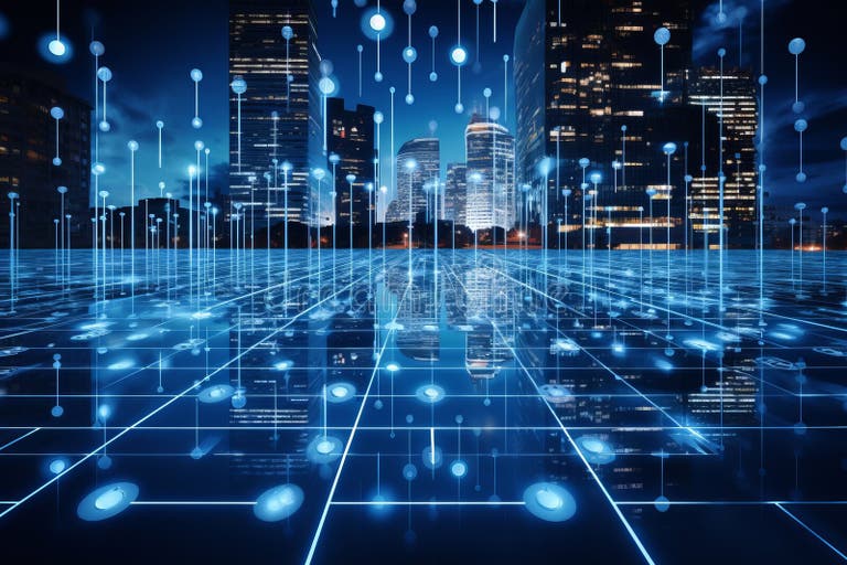 Smart City. Advanced IoT Lighting and Transport System Stock ...