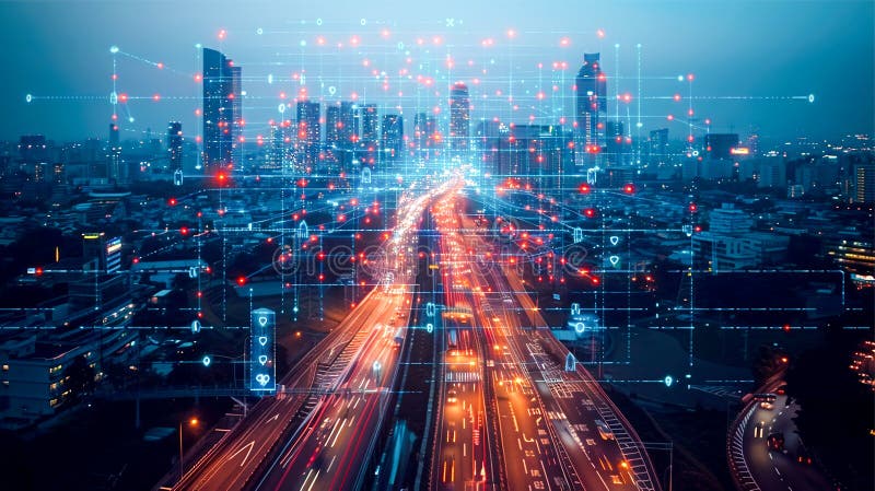 Smart City, Big Data Connection Technology. Concept of 5G, IOT ...
