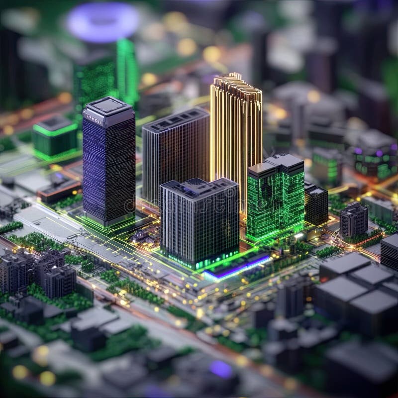 Smart City Circuit Board stock image. Image of connection - 365031663