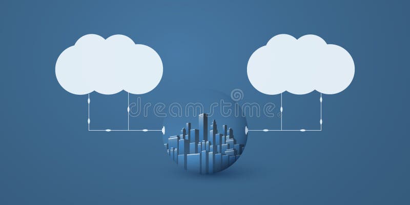 Smart City, Cloud Computing Design Concept with Transparent Globe ...