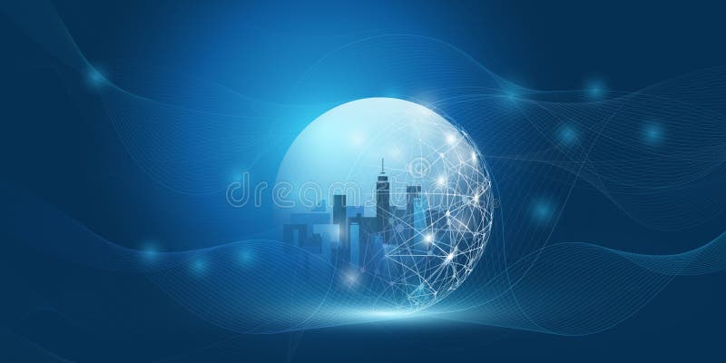 Smart City, Cloud Computing Design Concept with Transparent Globe and ...