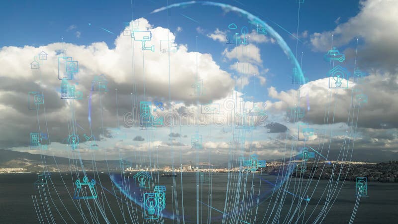 Smart City and Communication Network Concept. 5G. IoT Internet of ...