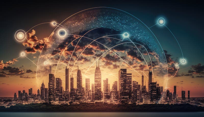 Smart City and Communication Network Concept. IoT(Internet of Things ... Smart City and Communication Network Concept. IoT(Internet of Things ...