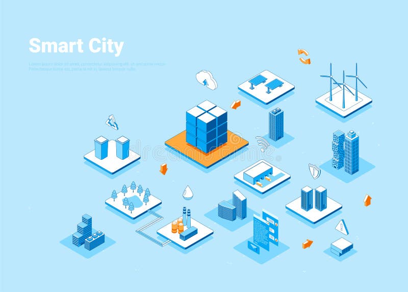 Smart City Concept 3D Isometric View. Vector Stock Vector ...