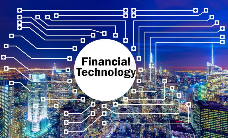 Smart City Concept with Fintech Financial Technology Concept Stock ...