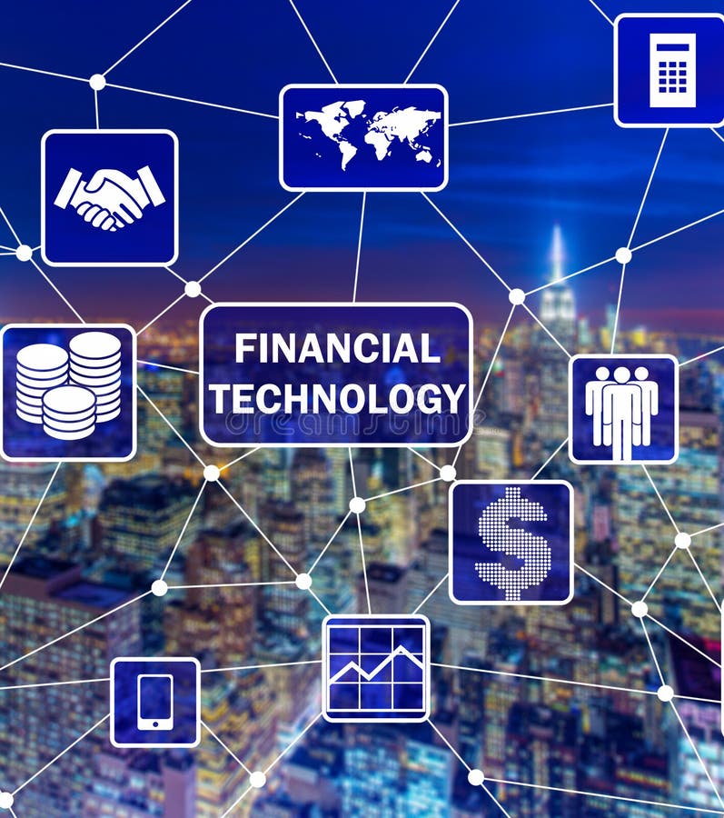 Smart City Concept with Fintech Financial Technology Concept Stock ...