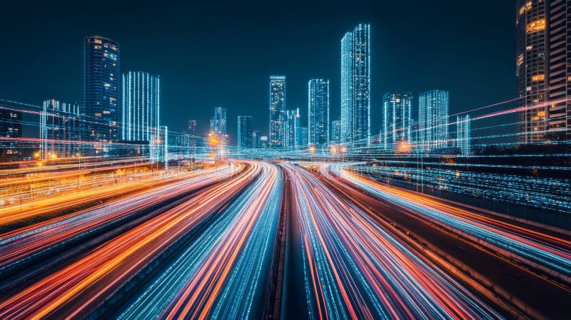 Smart City Concept Using Digital Network Technology. Stock Image Stock ...