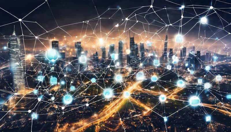 Smart City with Connecting Network and Internet of.created with the ...