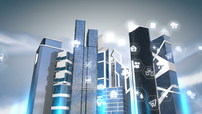 Smart City and Communication Network Concept. 5G. IoT Internet of ...