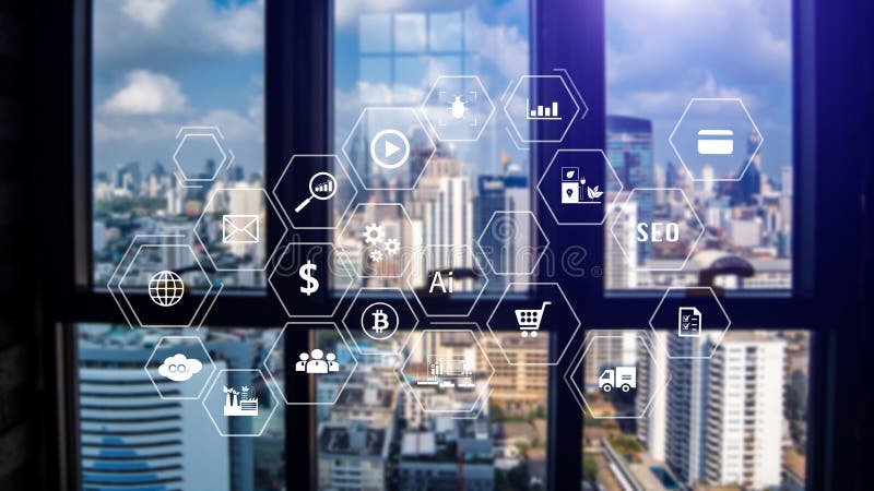 Smart City Data Management Platform with Virtual Interface Graphic Icon ...