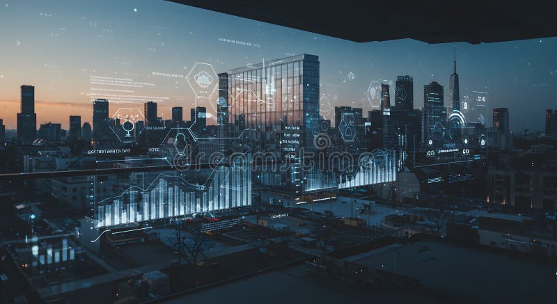 Smart City Data Visualization Stock Illustration - Illustration of ...