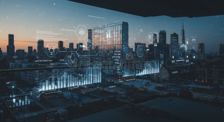 Smart City Data Visualization Stock Illustration - Illustration of graphs, display: 371085278