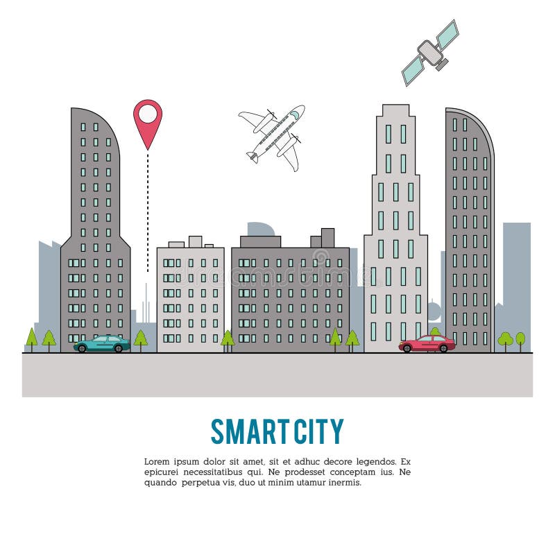 Smart city design stock illustration. Illustration of urban - 67235256