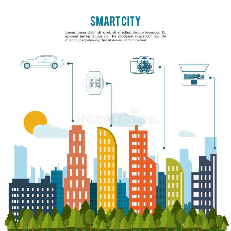 Smart city design stock illustration. Illustration of mobile - 67235279